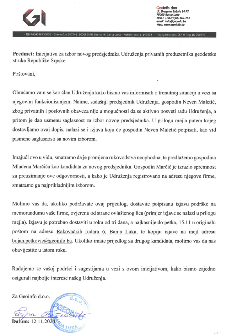 Inicijativa za izbor novog predsjednika UPPGS | UPPGS